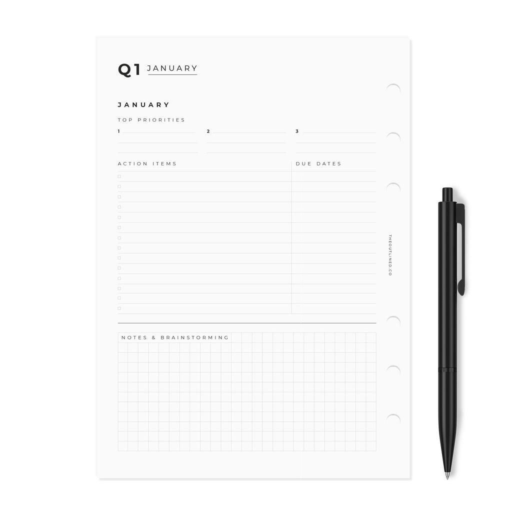Quarterly Outline Planner Inserts – Outlined