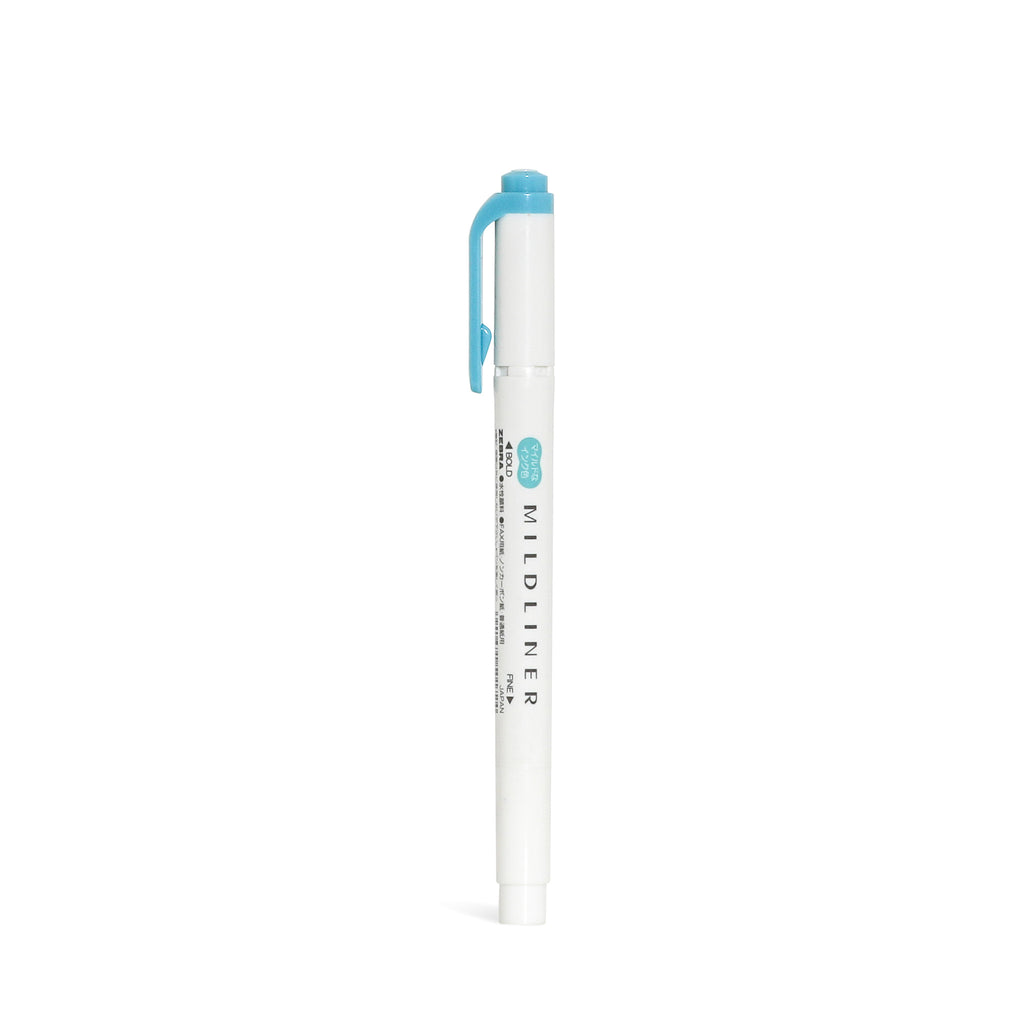 Zebra Mildliner Highlighter | Dual-Tip - Blue – Outlined