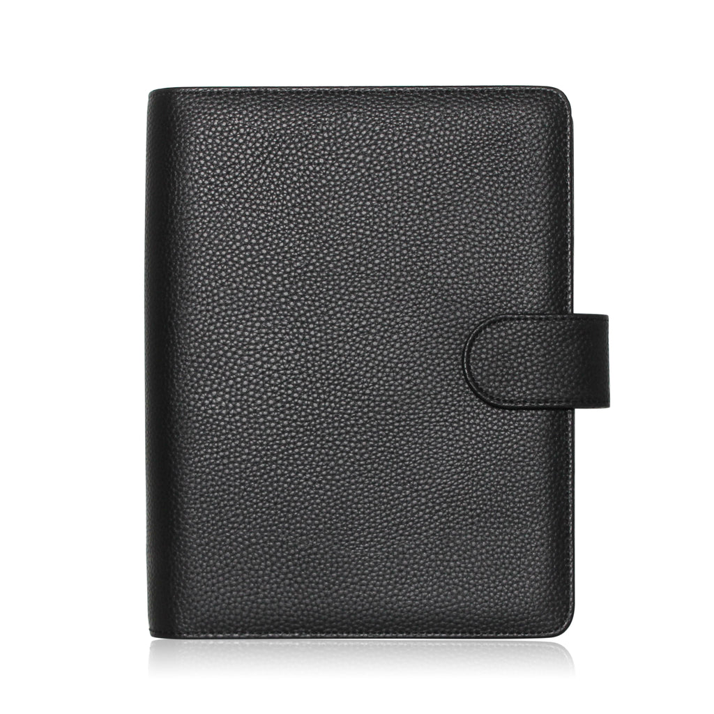 Pebbled A5 Leather Planner Cover - Black – Outlined