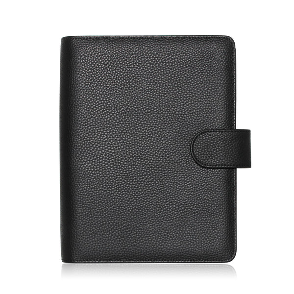 Pebbled A5 Leather Planner Cover - Black – Outlined
