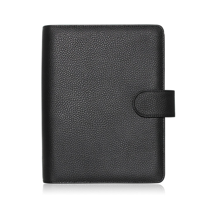 Pebbled A5 Leather Planner Cover - Black – Outlined