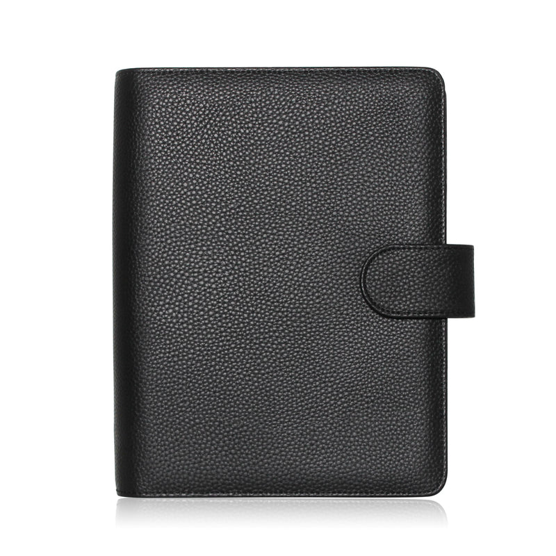 Pebbled A5 Leather Planner Cover - Black – Outlined