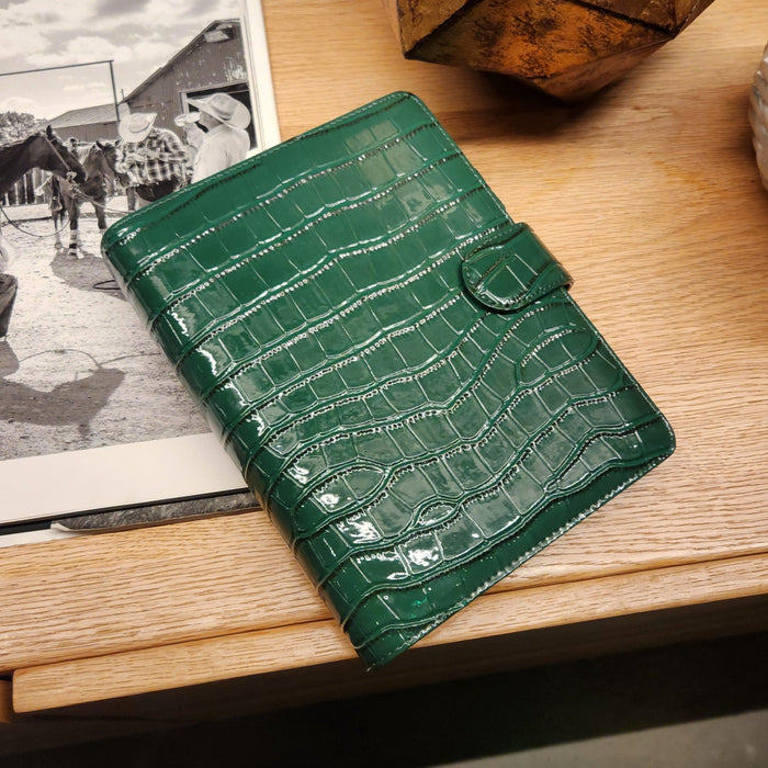 Croc Leather A5 Planner Cover - Green – Outlined