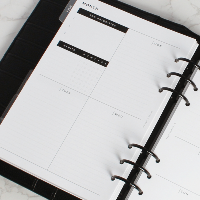 Bundle | A5 Pebbled Leather Agenda – Outlined