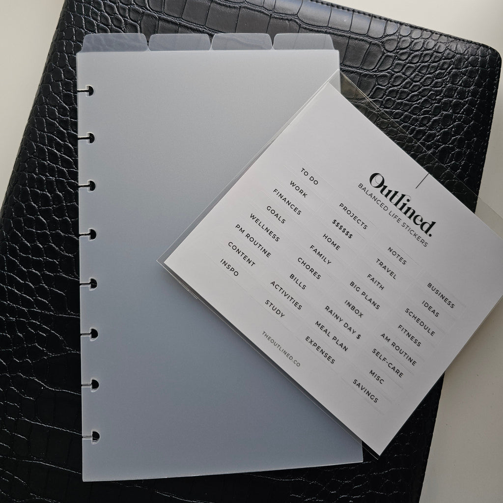 Clear Top Tab Dividers – Outlined
