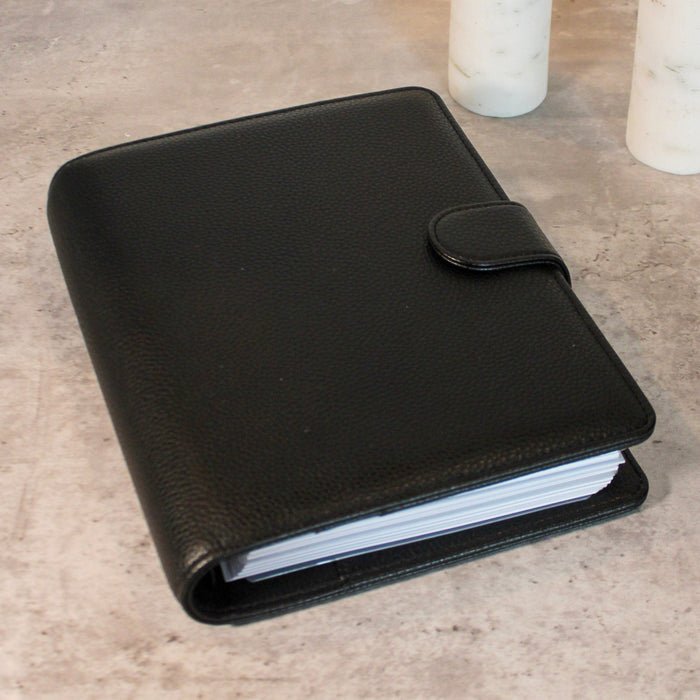 Pebbled Leather A5 Planner Cover - Noir – Outlined